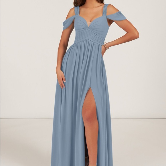 Azazie | Dresses | Dusty Blue Formal Dress | Poshmark
